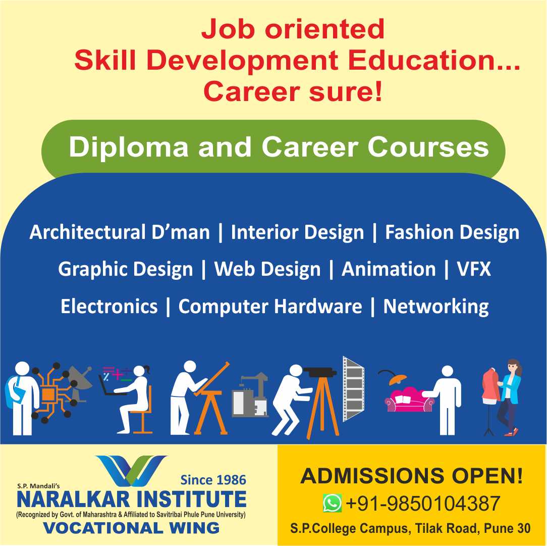 Admissions Open for 10th/12th/UG/PG at Naralkar Institute Pune.